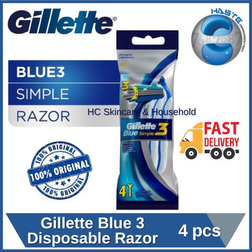 Gillette Blue 3 Simple Disposable Razor (4 Pcs) | Shopee Malaysia