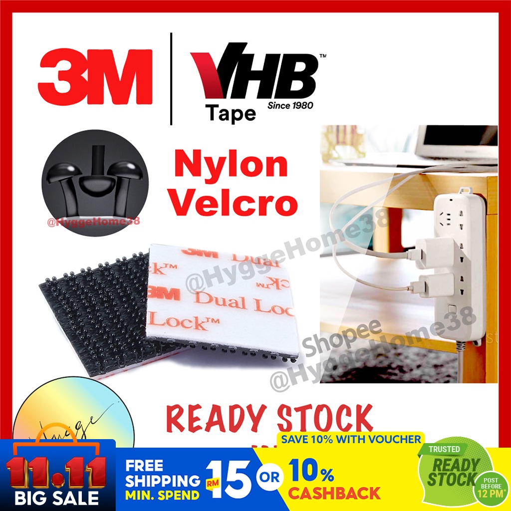 3M VHB Magic Velcro Density 250/400 Mushroom Dual Lock Loop Trackless Adhesive Tape Self Double ...
