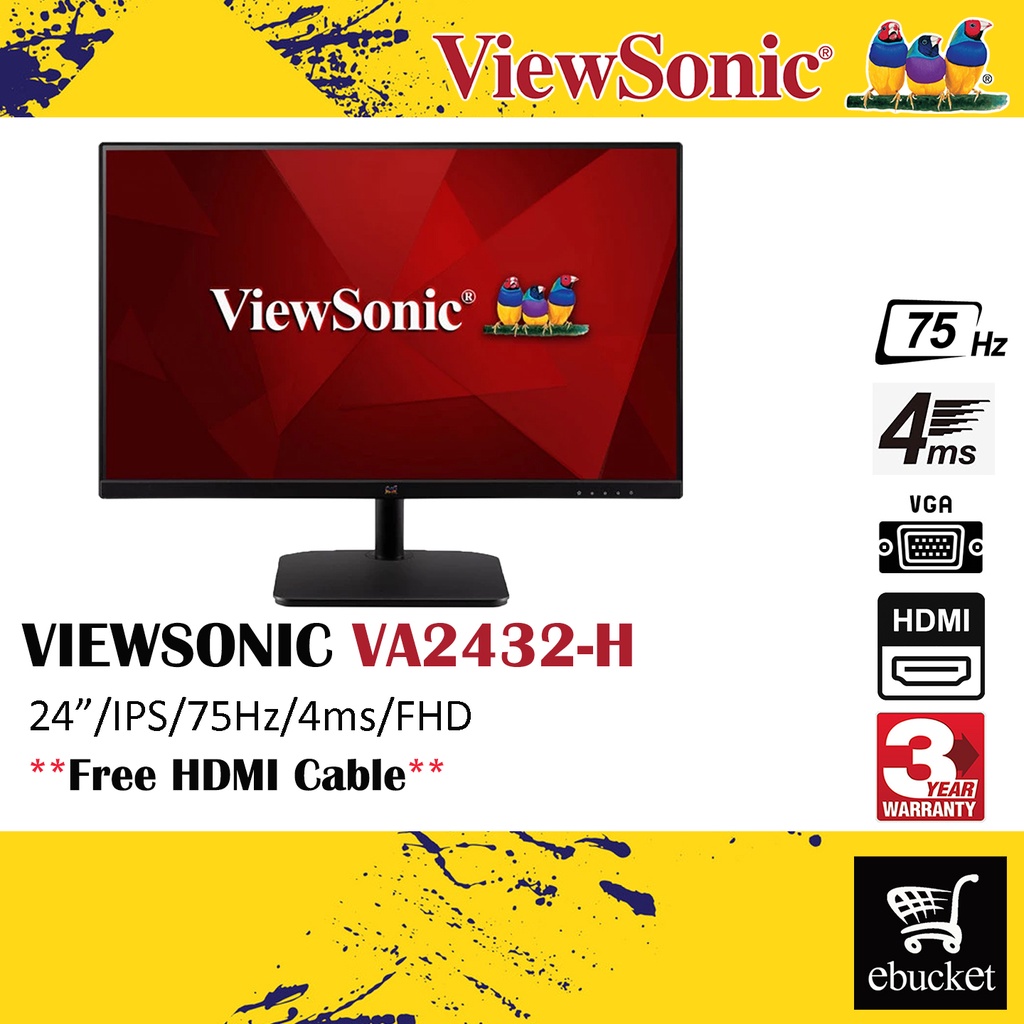 Viewsonic VA2432-H VA2432H IPS Monitor HDMI (24'') | Shopee Malaysia