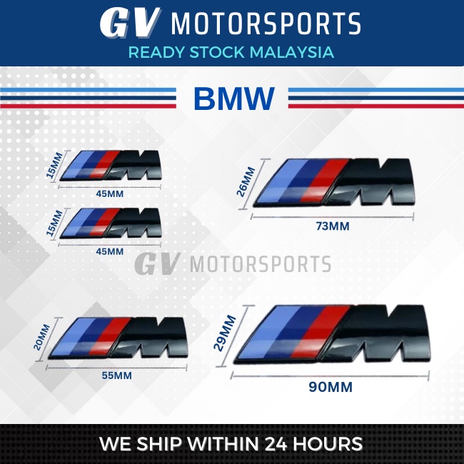 READY STOCK BMW M Logo Car Emblem Power Sport BMW E46 E39 E90 E36 E60 ...