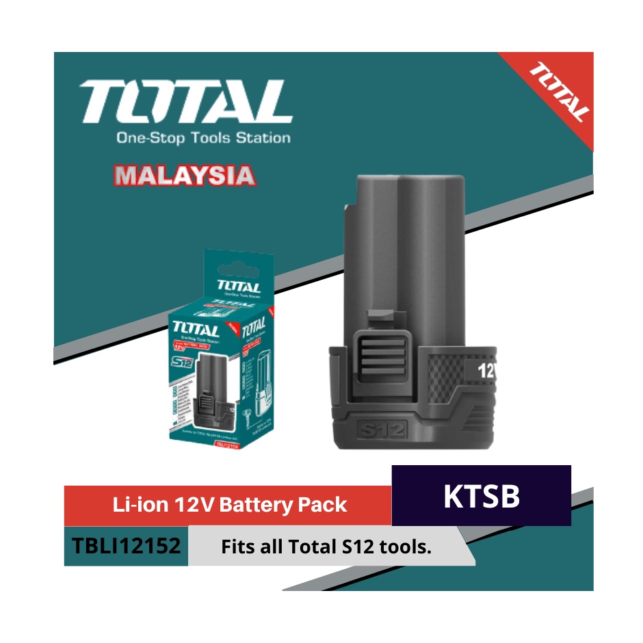 [TOTAL] TBLI12152 Li-ion 12V Battery Pack | Shopee Malaysia