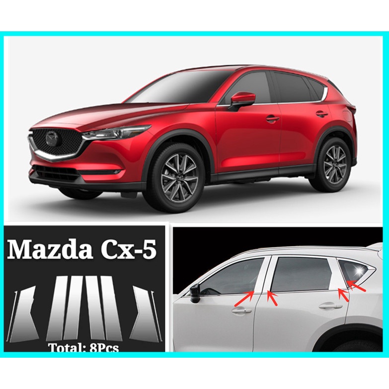 Mazda CX-5 CX5 2017-2022 Door Window Pillar Trim Stainless Steel Chrome ...