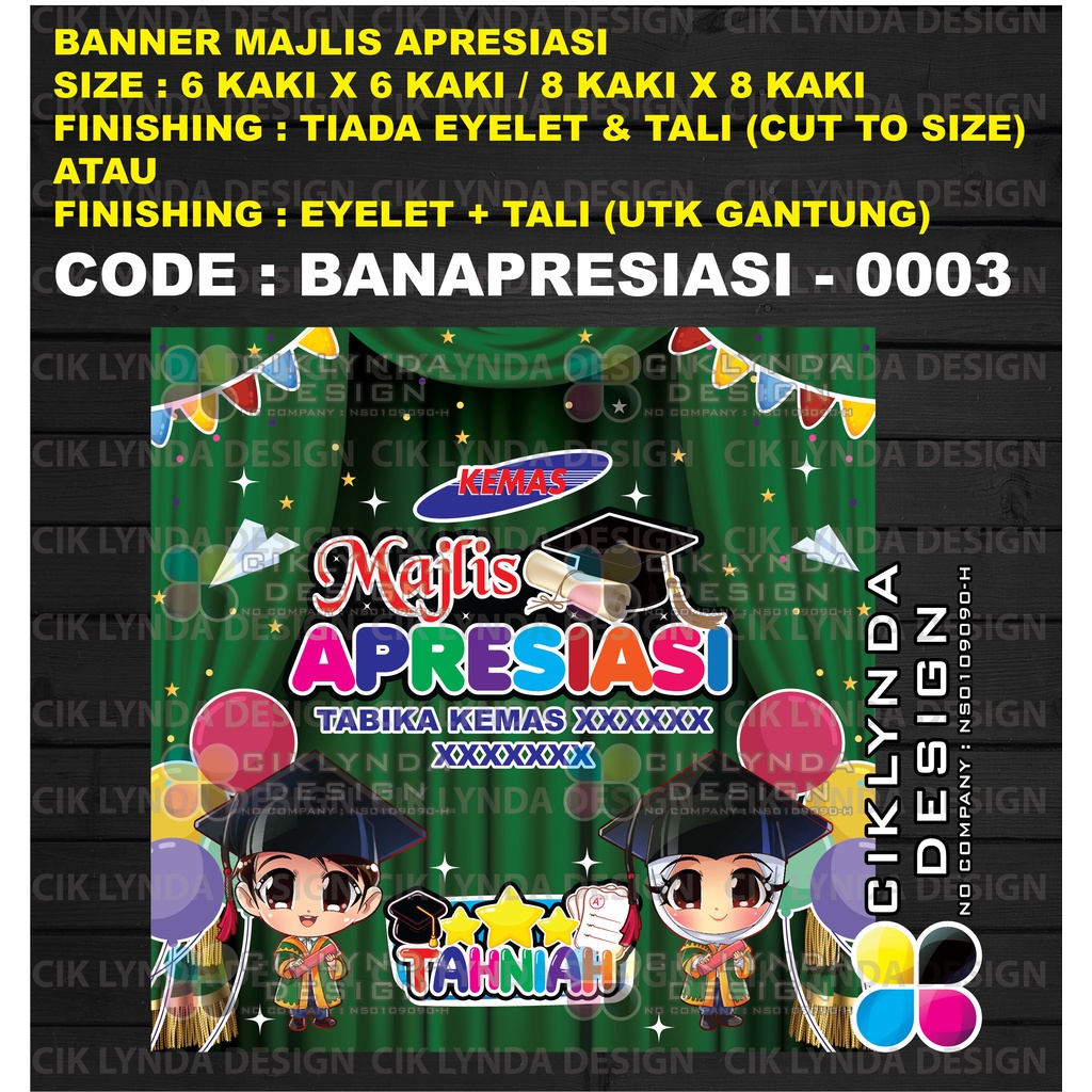 PRE-ORDER - BANNER - MAJLIS APRESIASI - 8 KAKI X 8 KAKI | Shopee Malaysia