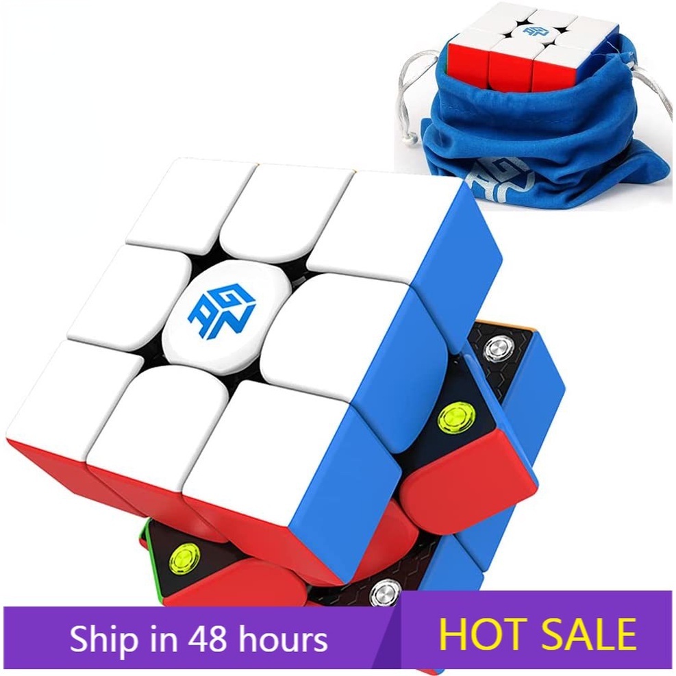 GAN 356 M 3x3 Magnetic Speed Cube Bundle Stickerless Gans 356M Magic ...
