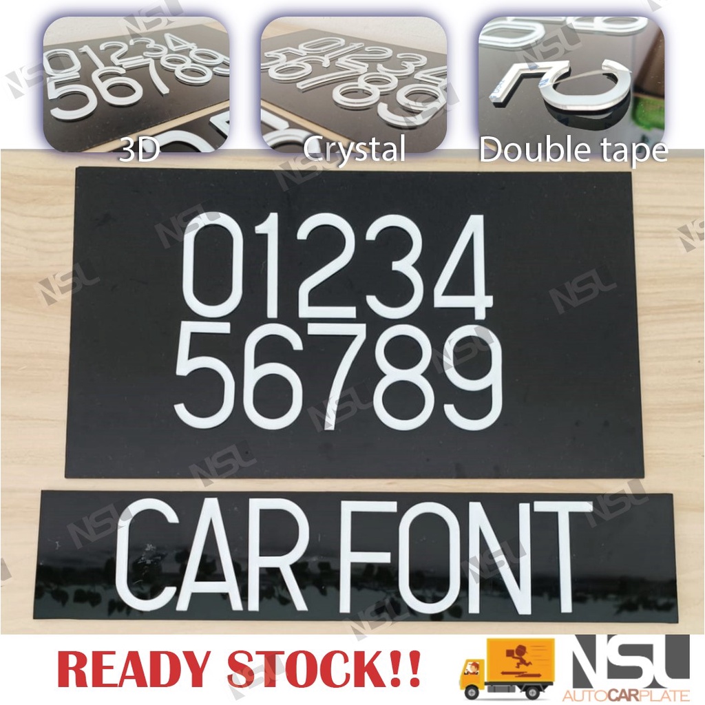 🔥READY STOCK🔥BUAT SIAP🔥Car Number Plate / Nombor Plate Kereta (WHITE ...