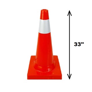 33 Inches Portable Reflective Lightweight Safety Cone Traffic Parking ...