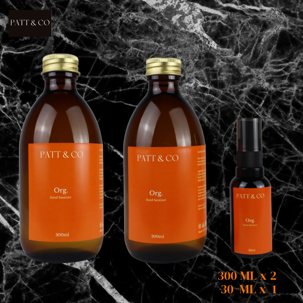 Patt & Co Orange Citrus Hand Sanitiser with Essential Oil (SET OF 1 30ML & 2 300ML) | Shopee ...