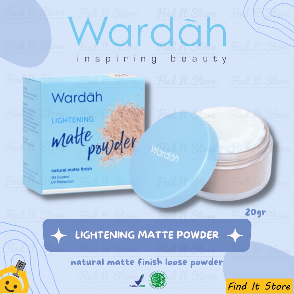 Wardah Lightening Matte Powder 20gr Loose Powder BPOM Original | Shopee ...
