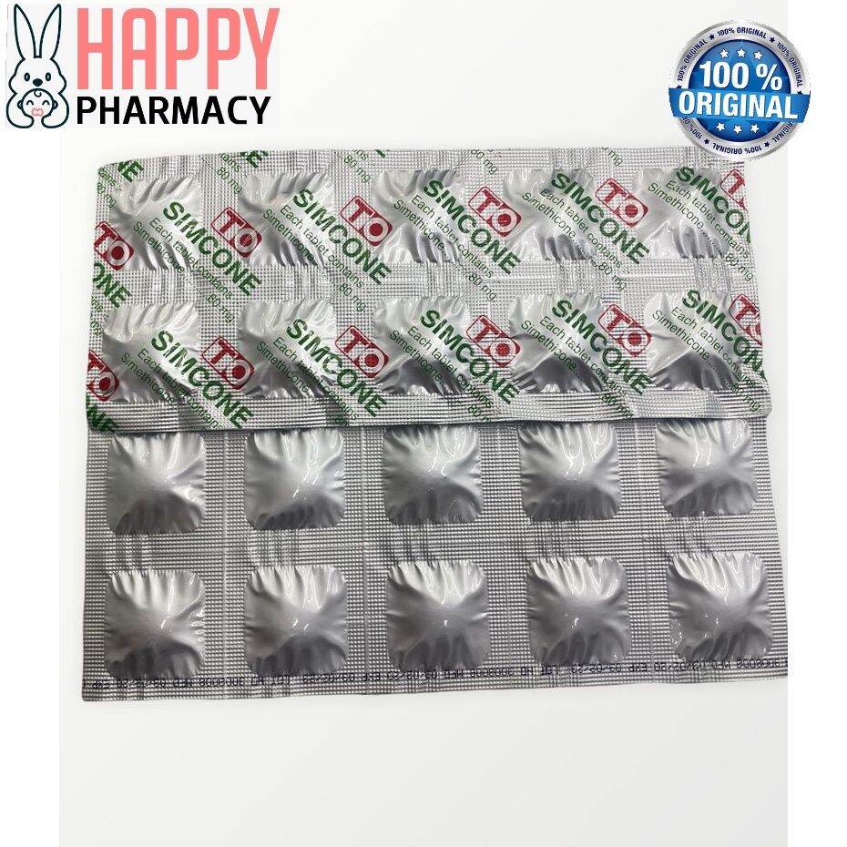 SIMCONE SIMETHICONE CHEWABLE TABLET 80MG 10'S [EXP:4/25] UBAT KUNYAH ...