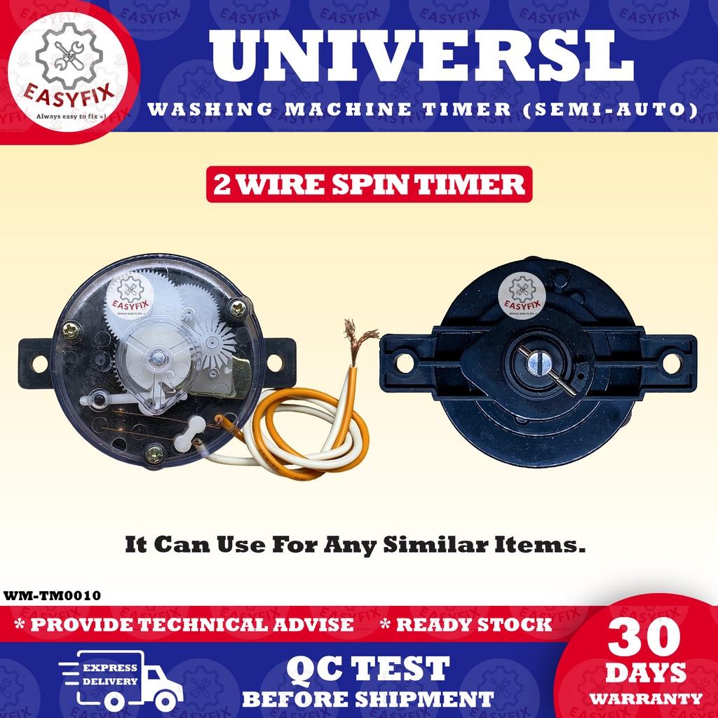 ( 2 WIRE ) UNIVERSAL SPIN TIMER WASHING MACHINE SEMI-AUTO SPIN TIMER TIMER MESIN BASUH | Shopee ...