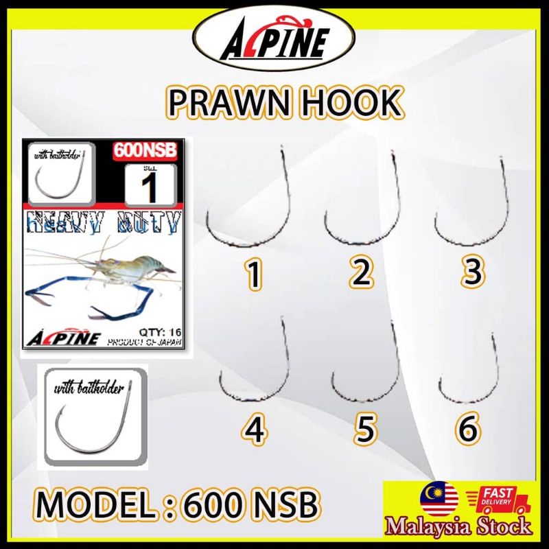 ALPINE HEAVY DUTY PRAWN HOOK MATA UDANG 600NSB | Shopee Malaysia