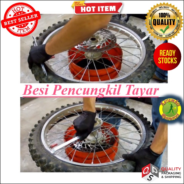 Besi Pembuka Buka Cungkil Tayar Motor Basikal Crowbar Motosikal Metal ...