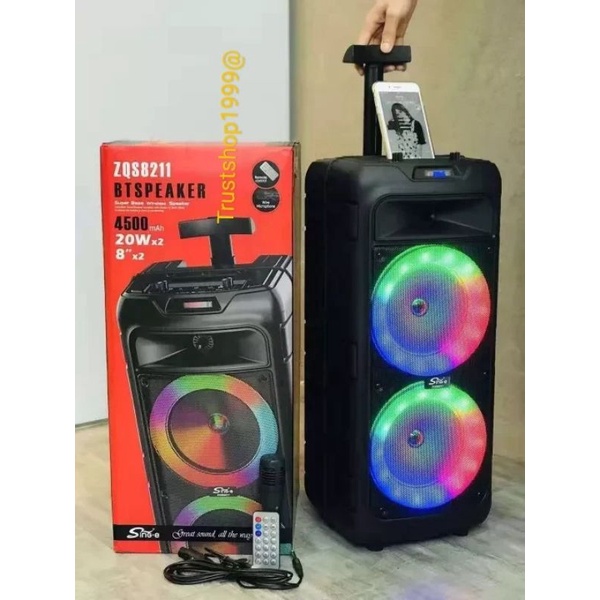 ZQS-8211 Latest KAROAK WIRELESS BLUETOOTH Speaker Double 8 Inch Horn ...