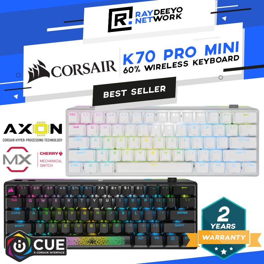 CORSAIR K70 PRO MINI WIRELESS RGB Mechanical Gaming Keyboard [60% ...