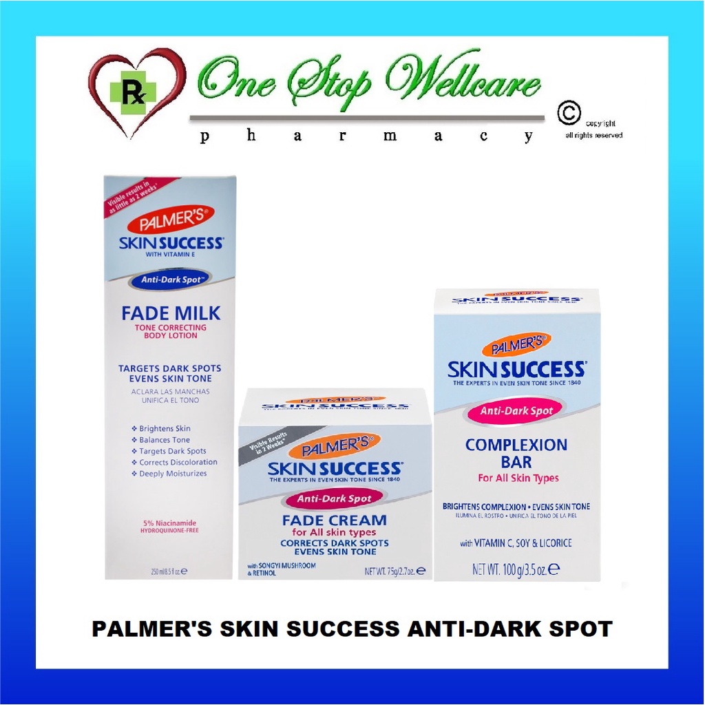 PALMER'S SKIN SUCCESS ANTI-DARK SPOT (FADE MILK LOTION/FADE CREAM 75G ...