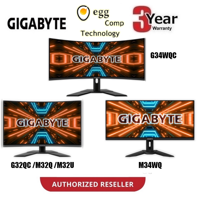 GIGABYTE MONITOR 32 INCH 34 INCH [ G32QC G34WQC M32Q M32U M34WQ ] | Shopee Malaysia