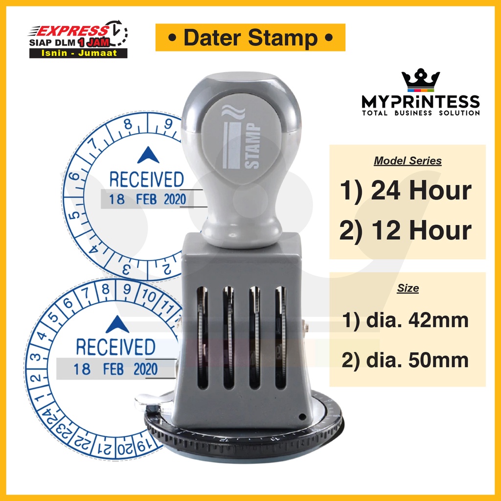 Custom-made | iSTAMP - Die-Plate Stamp Time & Dater Adjustable CHOP ...