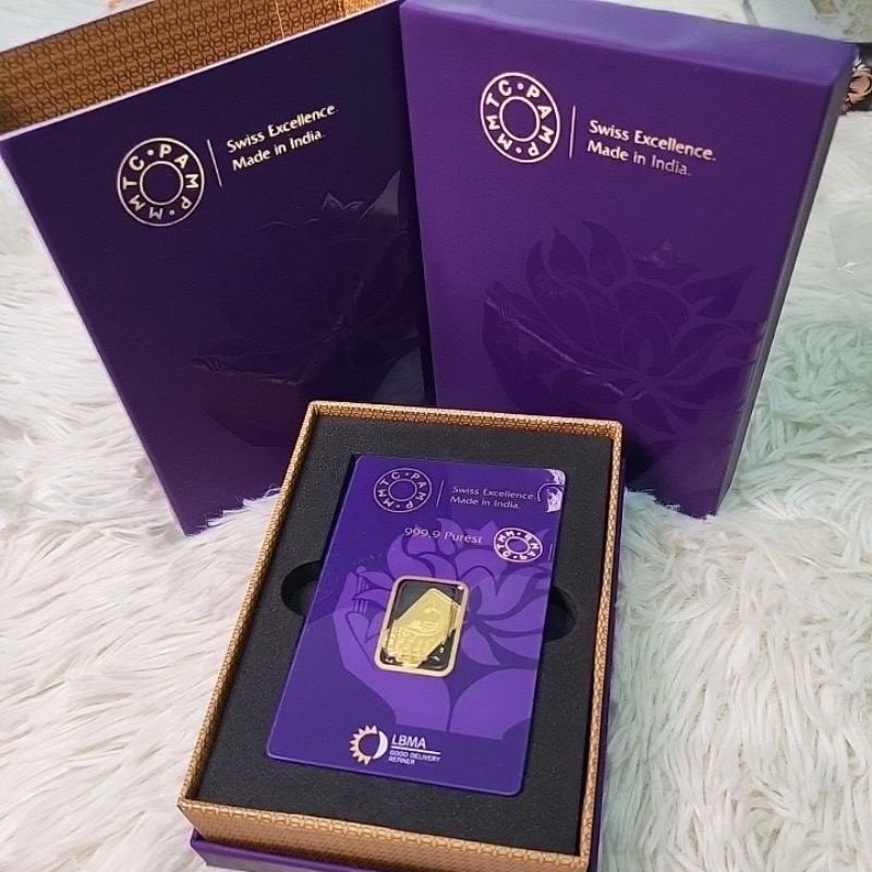 PAMP MMTC Swiss Excellence Made in India 2g Gold Bar Full Set Box ...