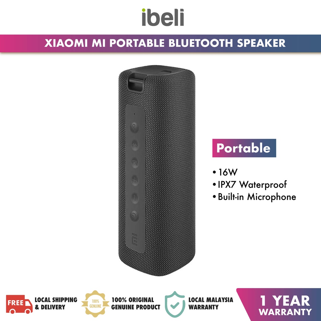 Xiaomi Mi Portable Bluetooth Speaker 16W IPX7 Waterproof Bluetooth 5.0 ...