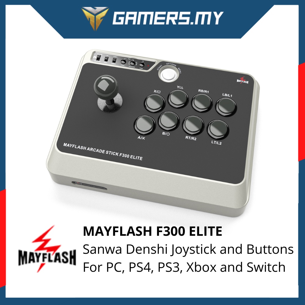 MayFlash F300 ELITE Arcade Stick with Sanwa Denshi Joystick and Buttons ...