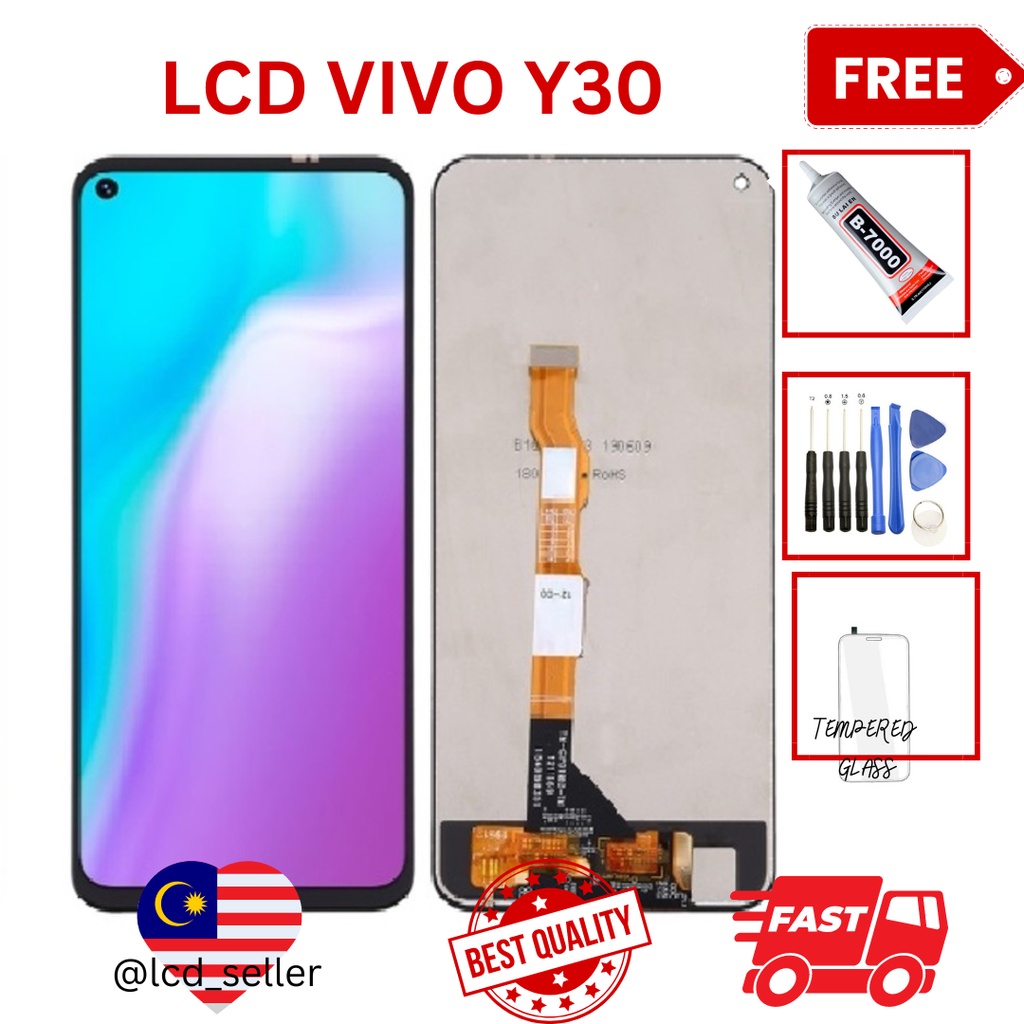 LCD VIVO Y30//LCD Screen and Digitizer//GRAND ORI//BLACK//READY STOCK ...