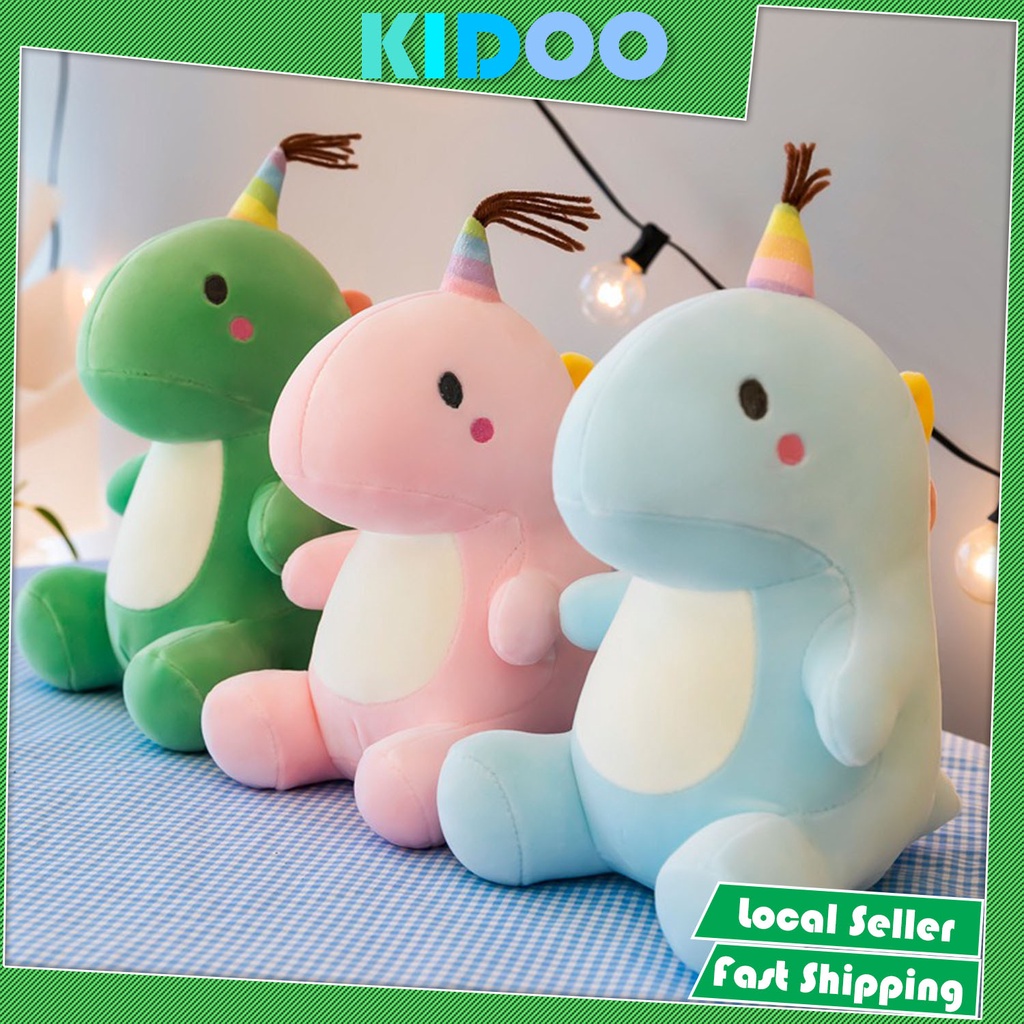 KIDOO 30 40 50cm Kawaii Birthday Soft Candy Macaroon Color Dino Stuffed ...