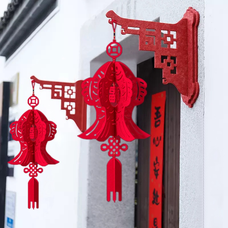 2023 Spring Festival Red Hollow Lanterns Chinese New Year Lantern Year ...