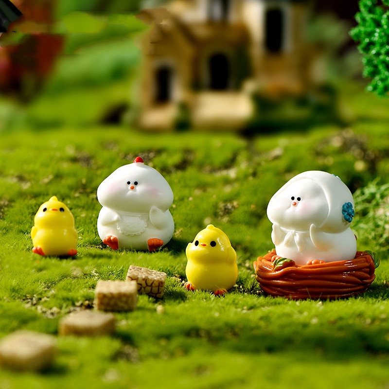 Tiny Landscape Chicken, A Gardening DIY Decoration, Hen, Rooster, Cute ...