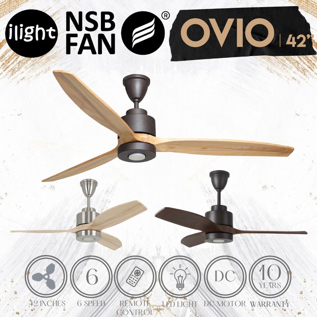 NSB FAN OVIO 42 Inches DC Motor 6 Speeds C/W Remote Control Ceiling Fan ...
