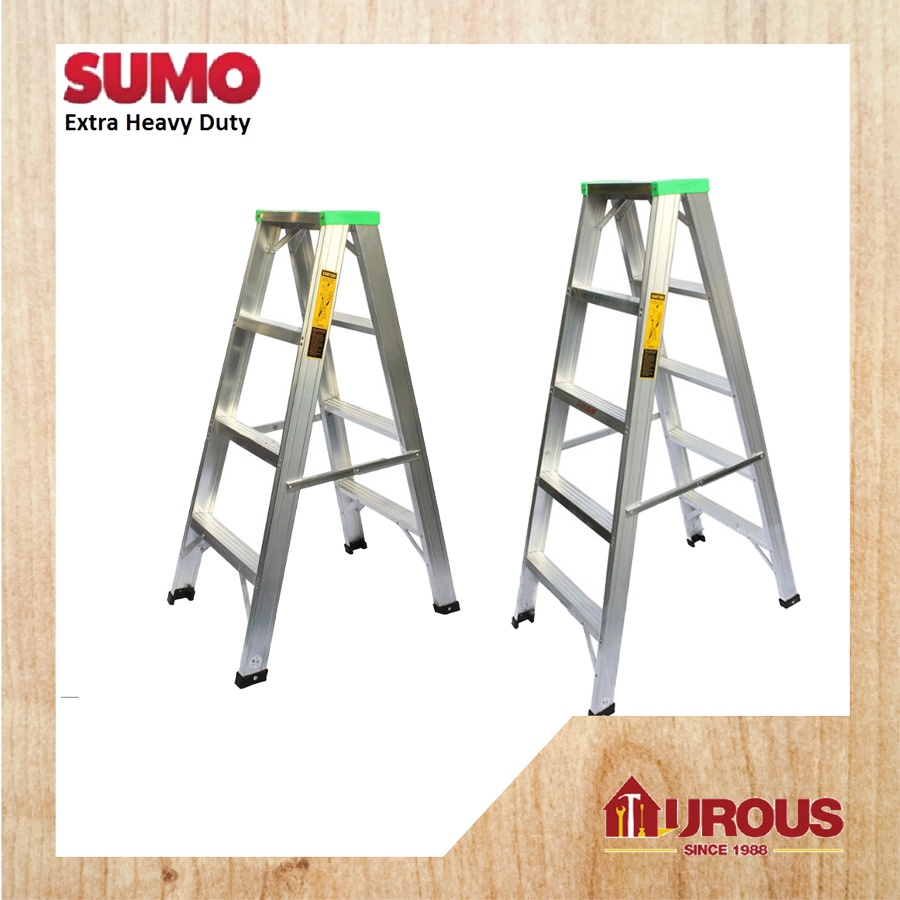 SUMO HEAVY DUTY HARDNESS ALUMINIUM DOUBLE SIDED LADDER / TANGGA LIPAT ( STEPS 4,5,6,7 ) | Shopee ...