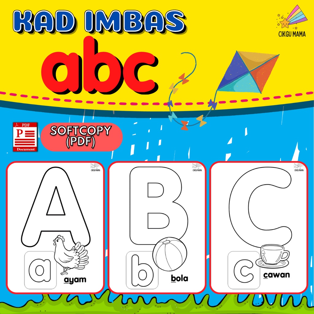 [ SOFTCOPY | PDF ] KAD IMBAS FLASH CARDS ABC HURUF ABJAD ABC COLOURING ...
