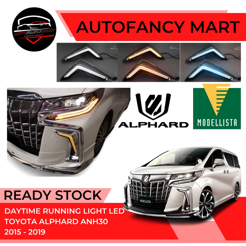 TOYOTA ALPHARD ANH30 2017 2018 2019 MODELLISTA DRL WITH RUNNING SIGNAL ...