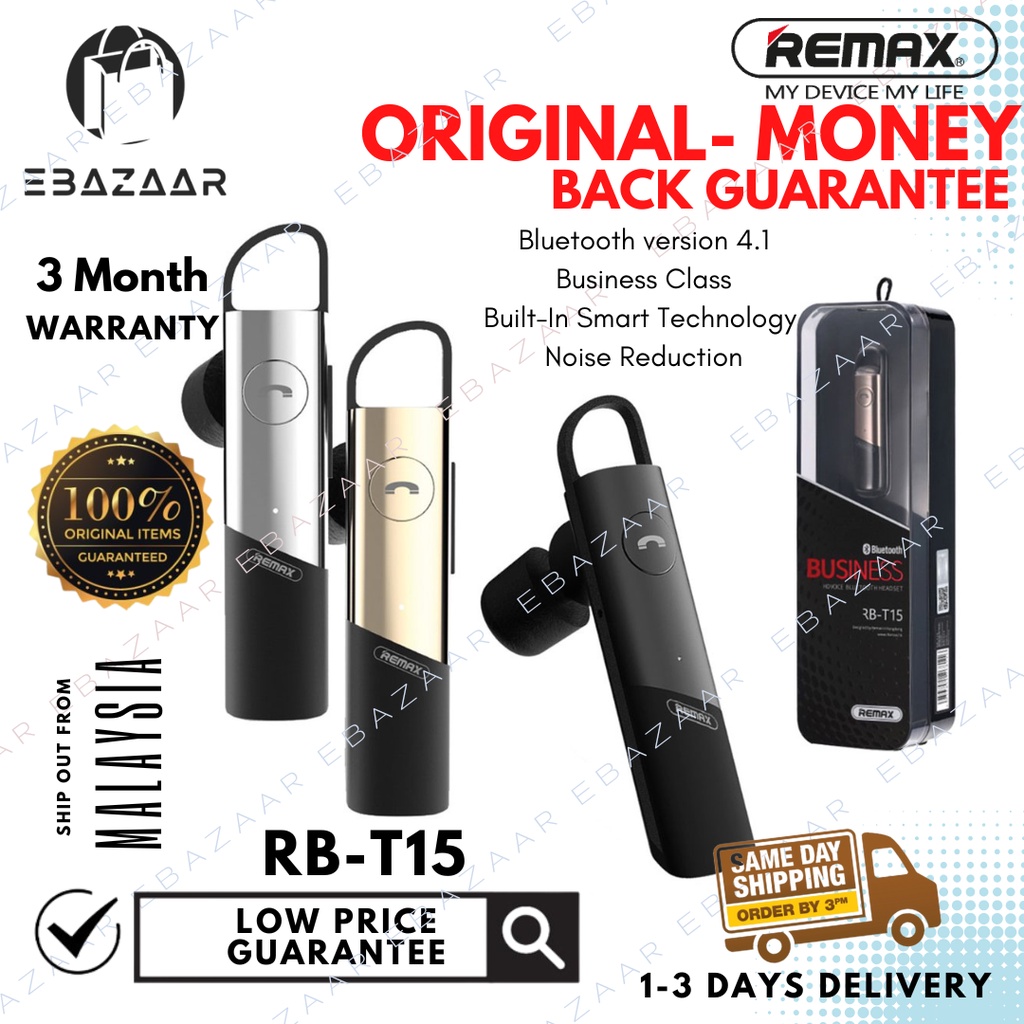 [ Ready Stock ] 100% Original Remax RB-T15 Mono HD Voice Bluetooth ...