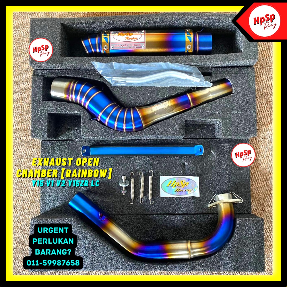 HPSP RACING EXHAUST CHAMBER OPEN HPSP RACING (RAINBOW) Y15ZR LC135 / Y16 FULL SYSTEM HIGH RACING ...
