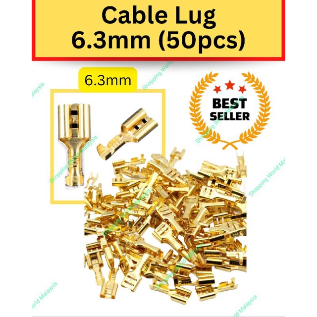 (50pcs) Cable lug 6.3mm Gold plug Speaker terminal | Shopee Malaysia