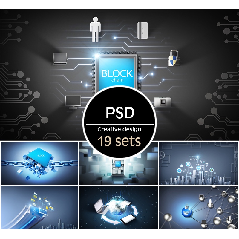 Background Design Template Bundle Pack Cryber Technology Networking Block Chain Poster