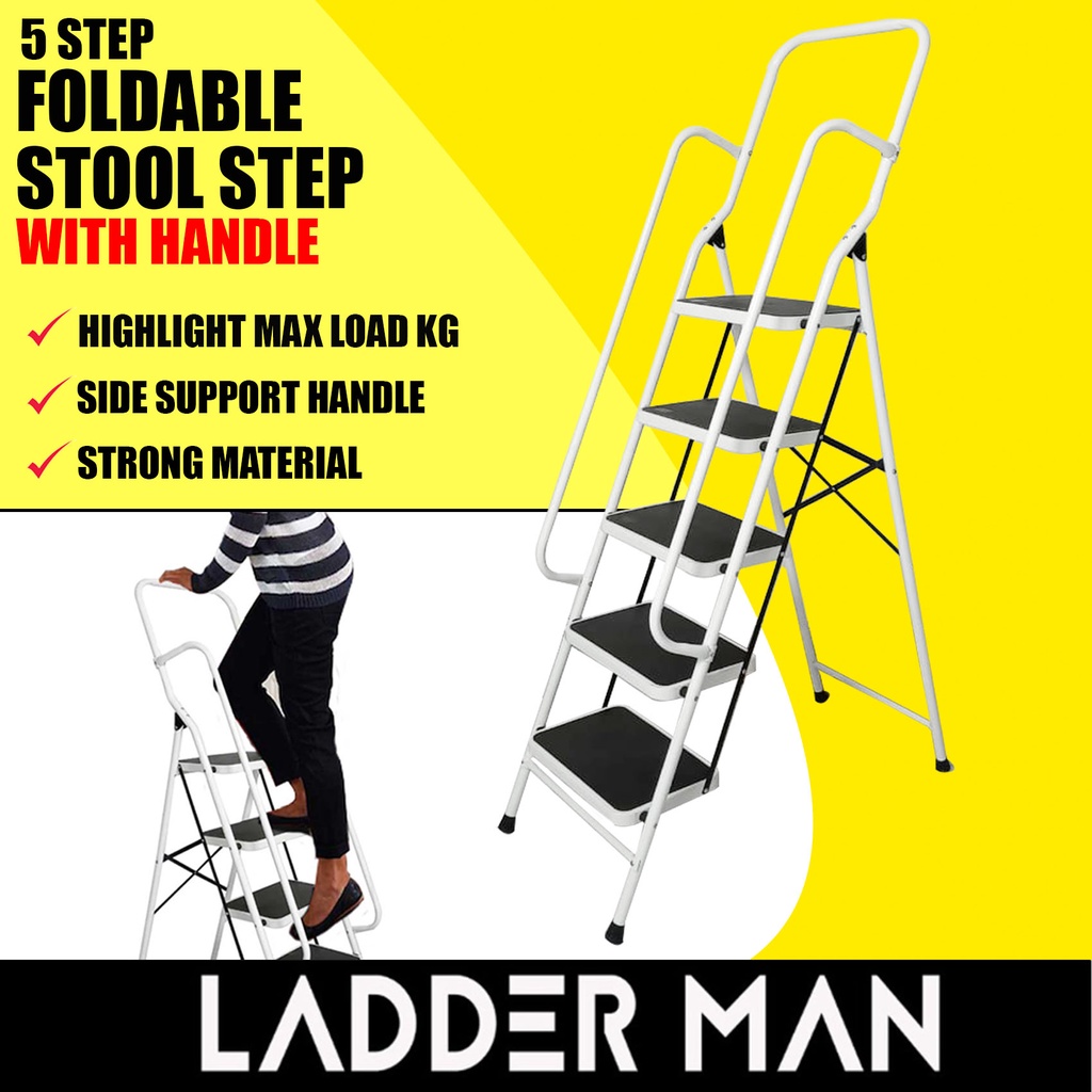 Foldable Ladder Step Ladder Stool Ladder Foldable Heavy Duty Foldable ...
