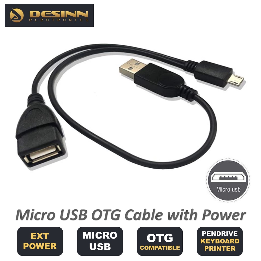 Micro USB OTG Host Cable with USB A Male External Power for Fire Stick Playstation Classic ...