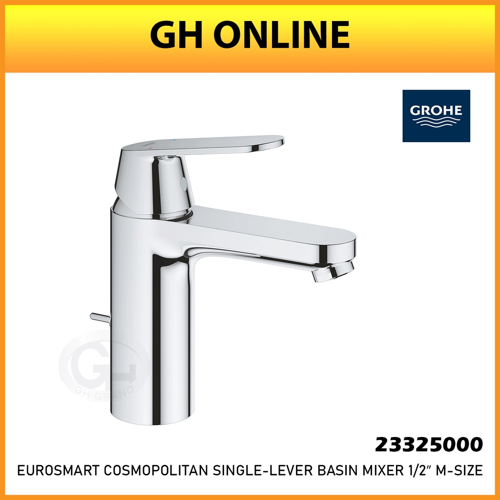 GROHE EUROSMART COSMOPOLITAN SINGLE-LEVER BASIN MIXER 1/2" M-SIZE ...