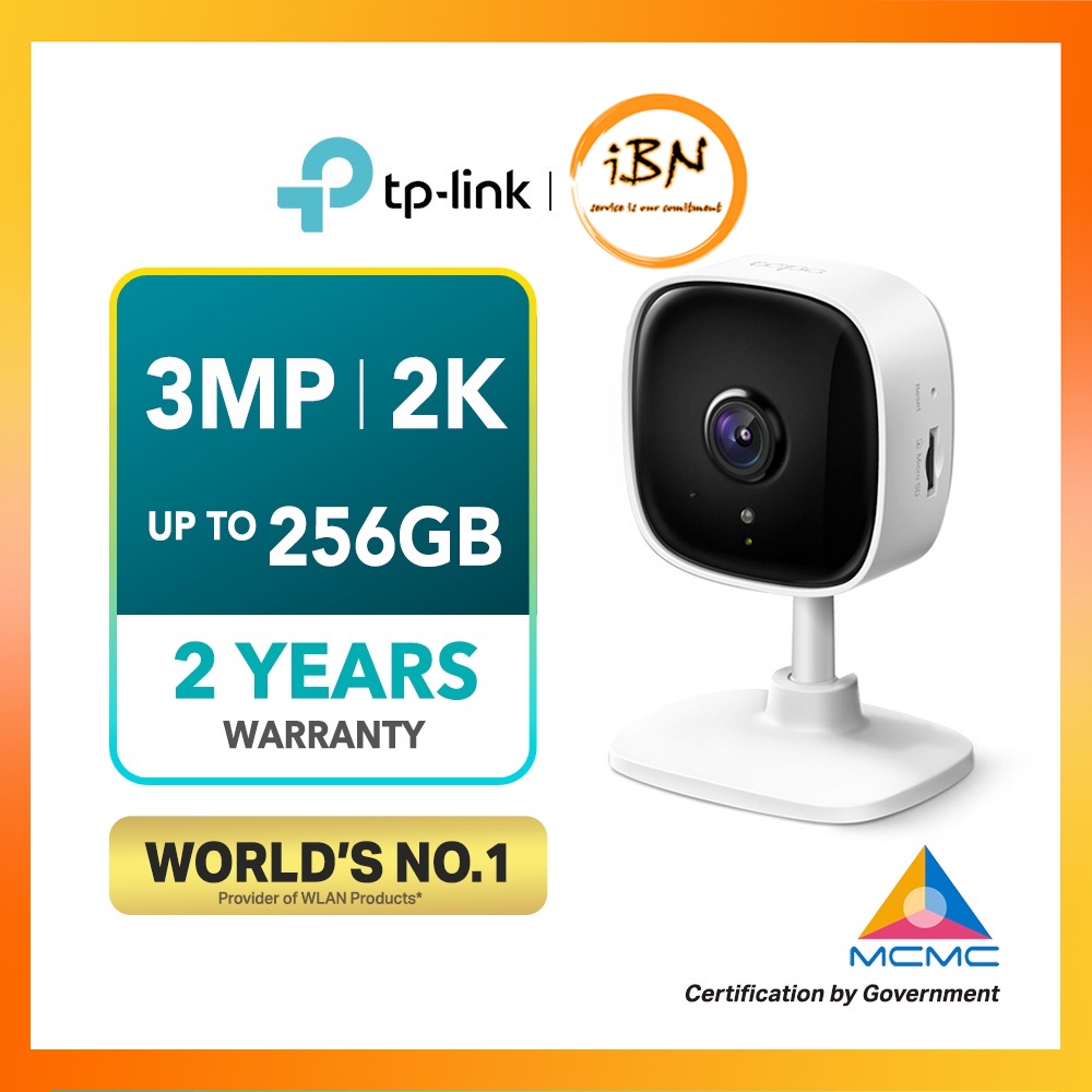 TP-Link WiFi Camera 3MP 2K Resolution CCTV WIFI Camera with Amazon Safety CLOUD and Sirim ...