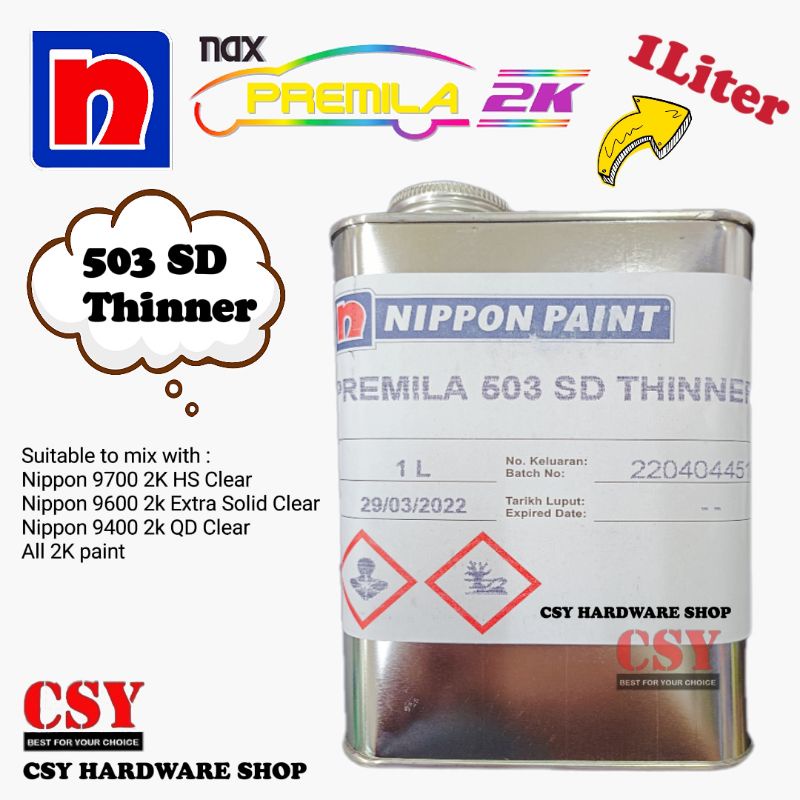 Nippon Nax Premila 503 SD Thinner 2k 1Liter | Shopee Malaysia