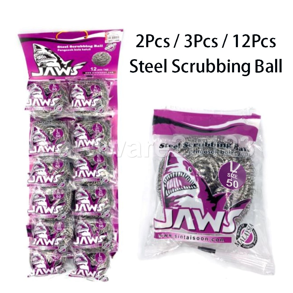 Jaws Steel Scrubbing Ball / Snail Brush / Berus Siput / Pengosok Bola ...