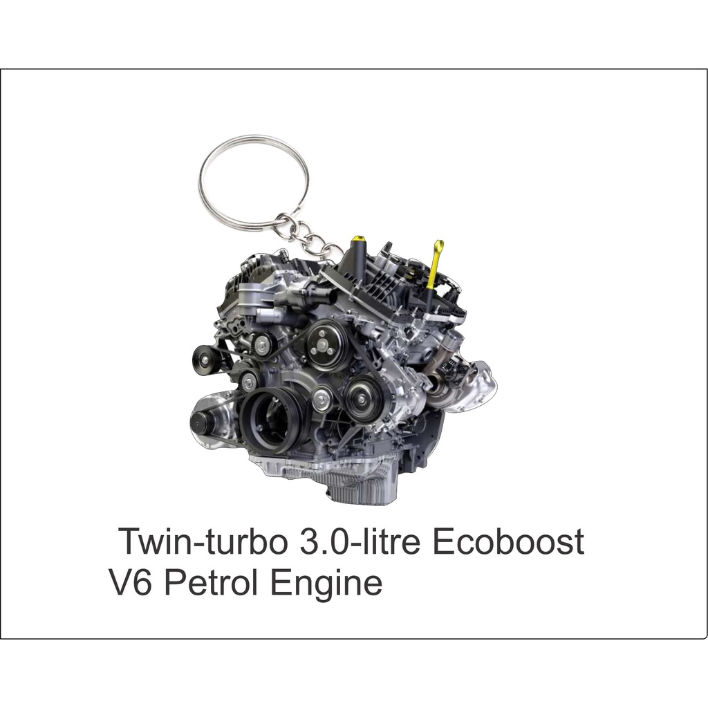 engine ford ranger raptor twin turbo v6 3l ecoboost keychain 2d ...