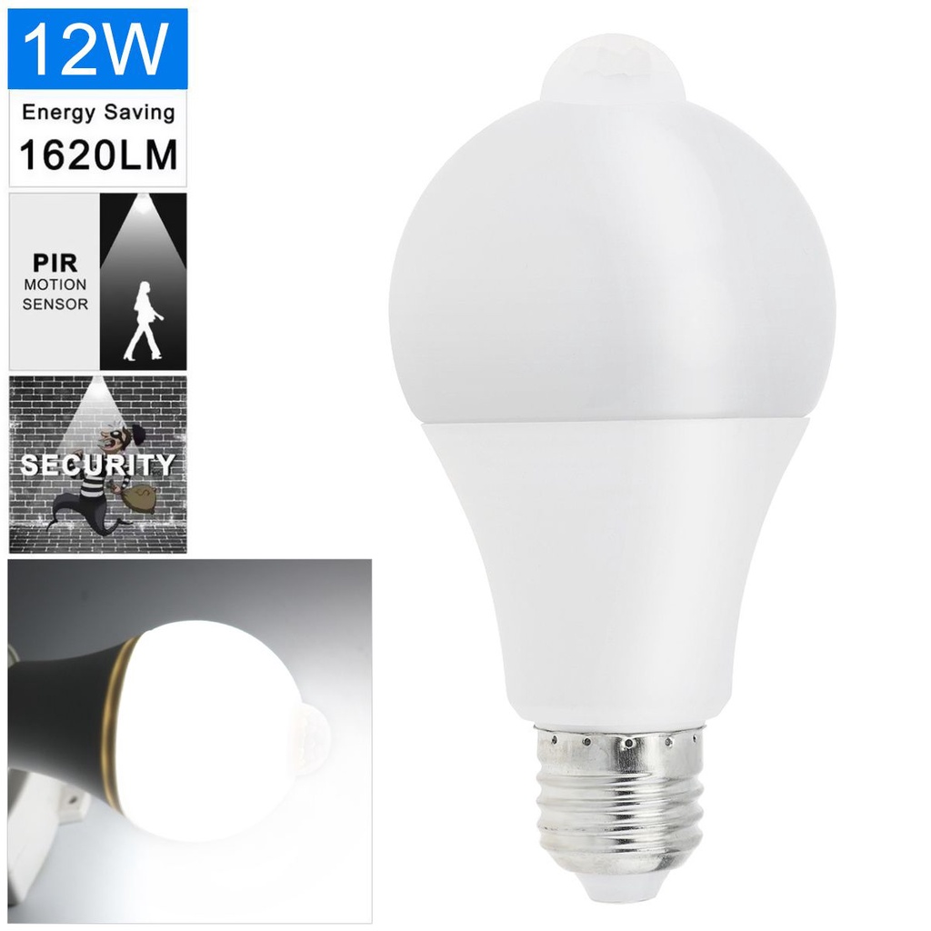12W AC 220V 1000LM Automatic Human Infrared Induction LED PIR Bulb with ...