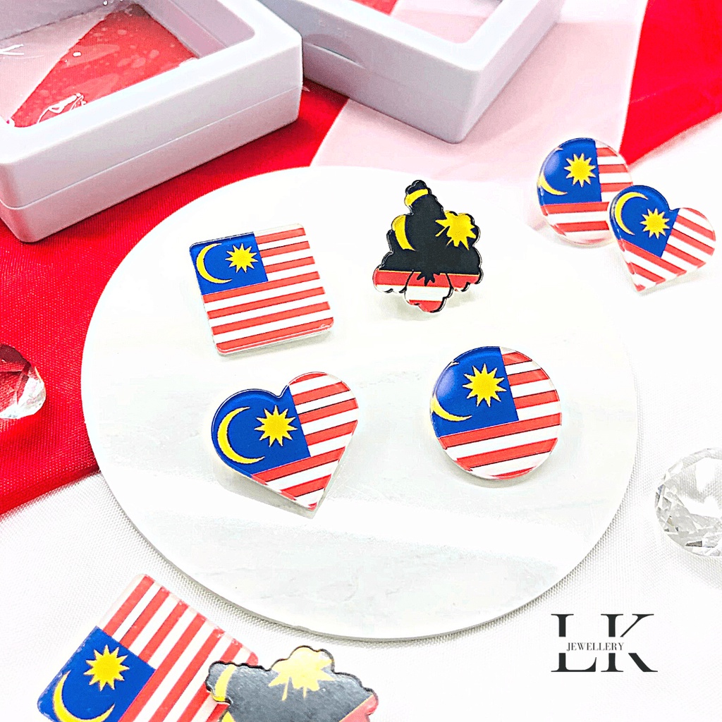 Baby Brooch Pin Tudung Bendera Malaysia Brooch Bunga Merdeka Kerongsang ...