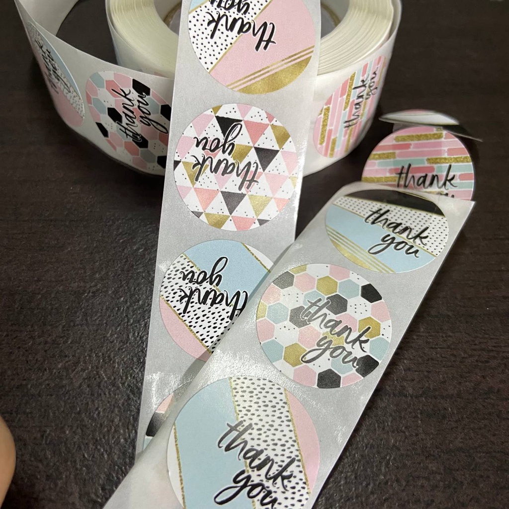 (500PCS) Ready Stock Thank You Sticker, Sticker Label Thank You, Thank ...