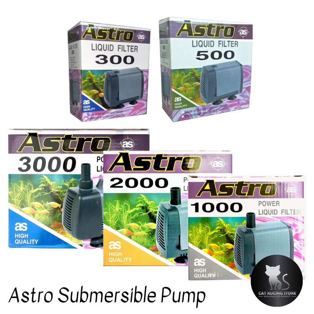 Astro Aquarium Water Pump/Power Liquid Filter/Pump Air - (300/500/1000 ...