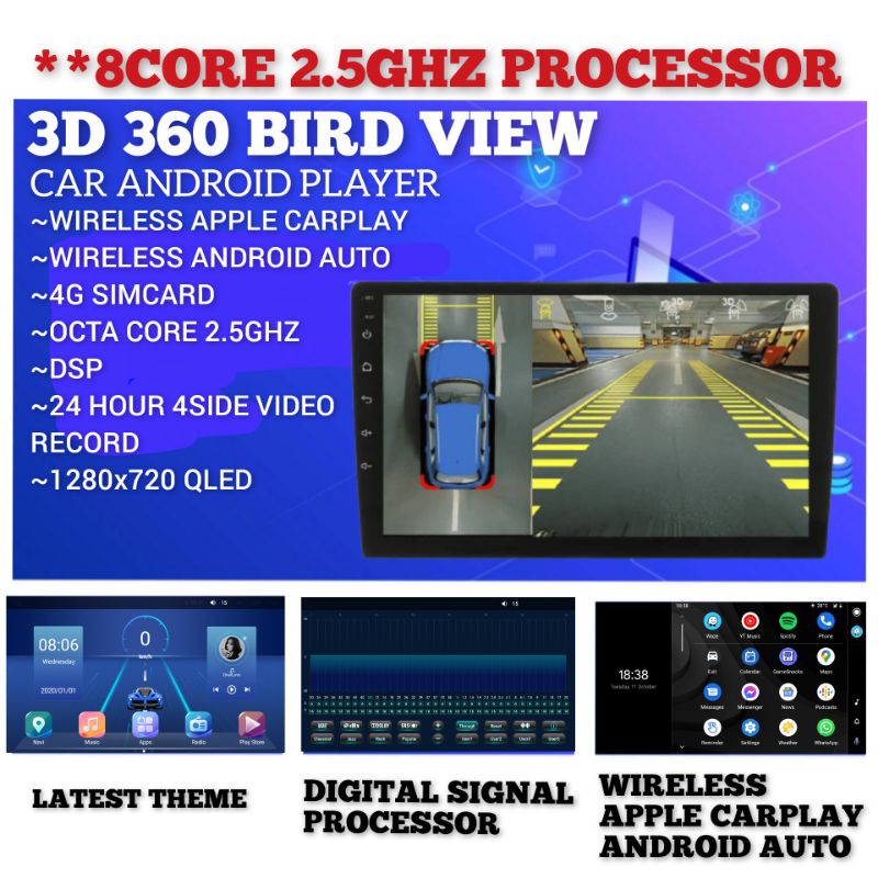 SKY NAVI 360 BIRD VIEW CAMERA + ANDROID PLAYER + VIDEO RECORDER ...