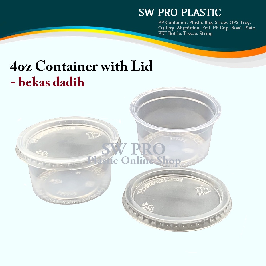 4oz - PK4 / MP4 / E-115T Round Plastic Container (Bekas Dadih,Jeli ...
