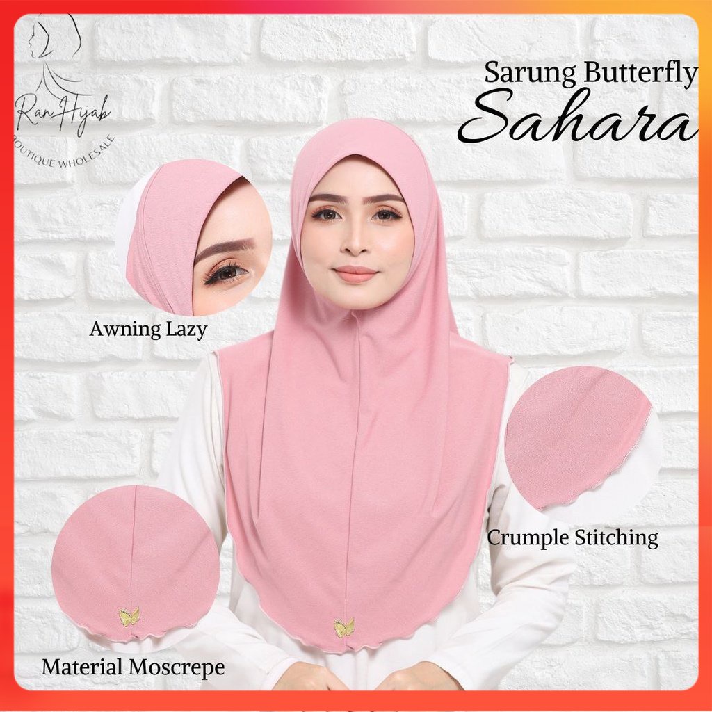 Tudung Sarung Butterfly Sahara Moscrepe Awning Moscrepe Tudung Sarung ...